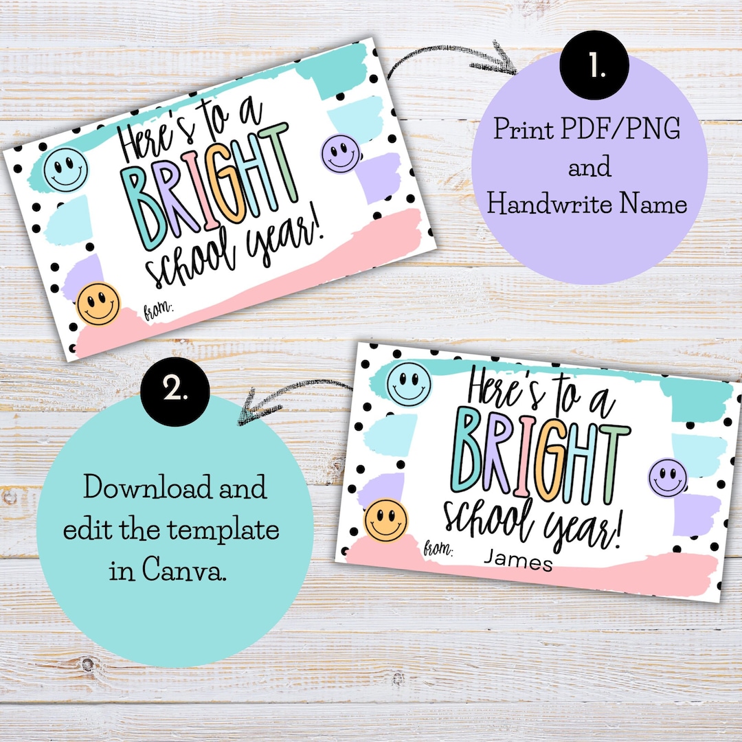 Back to School Gift Tag, Thank You Teacher Tag, First Day of School ...