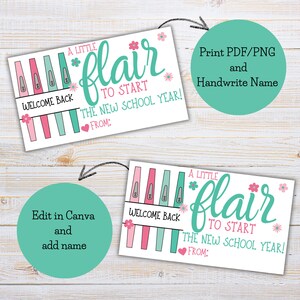 Back to School Teacher Gift Tag, Thank You Teacher Tag, First Day of ...