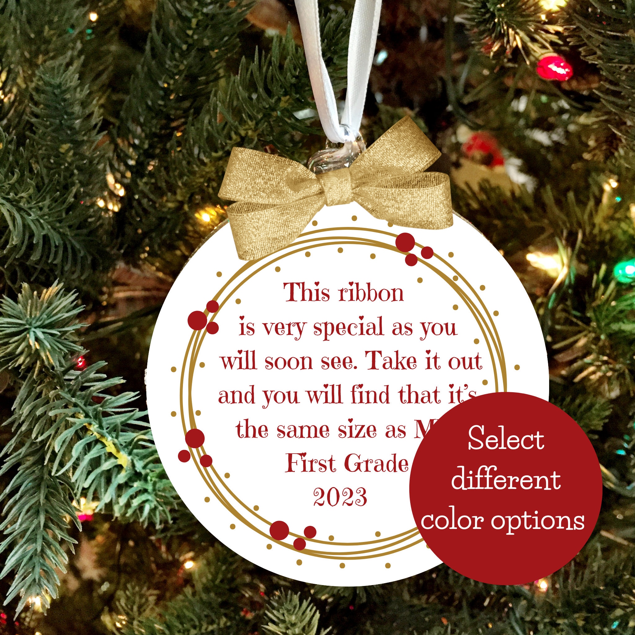 Custom Grade, Ribbon, Same Size as Me, Ribbon Ornament, Height Ornament ...