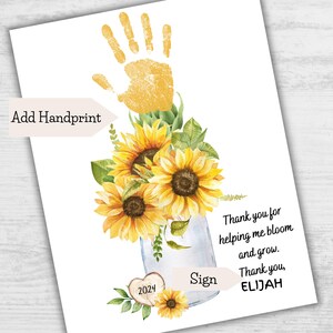 Teacher Appreciation Gift Handprint Art, Instant Download, Printable ...