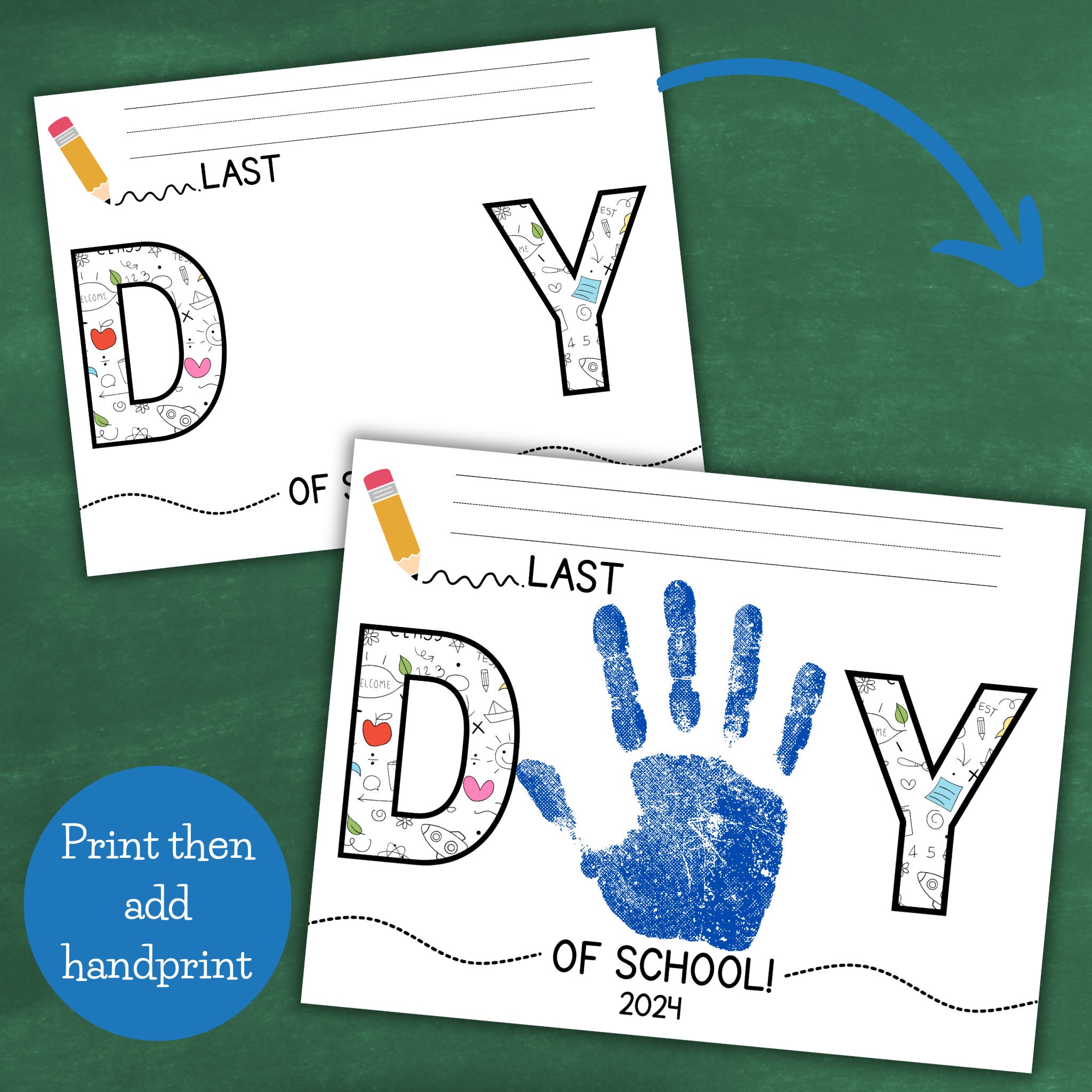 Last Day of School Keepsake, School Handprint Craft, Handprint Kit ...