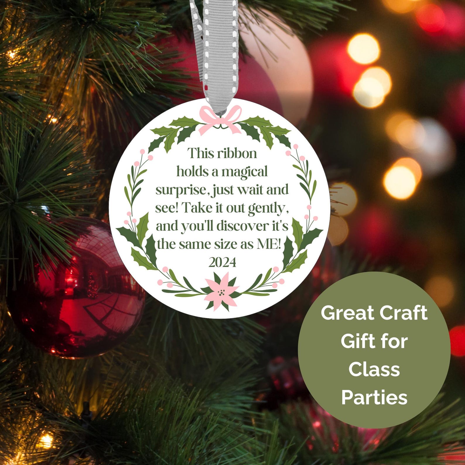 Same Size as Me, Ribbon Ornament Tag,height Ornament Tag, Take It ...