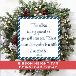 Same Size as Me, Ribbon Ornament Tag,height Ornament Tag, Unwrap It ...