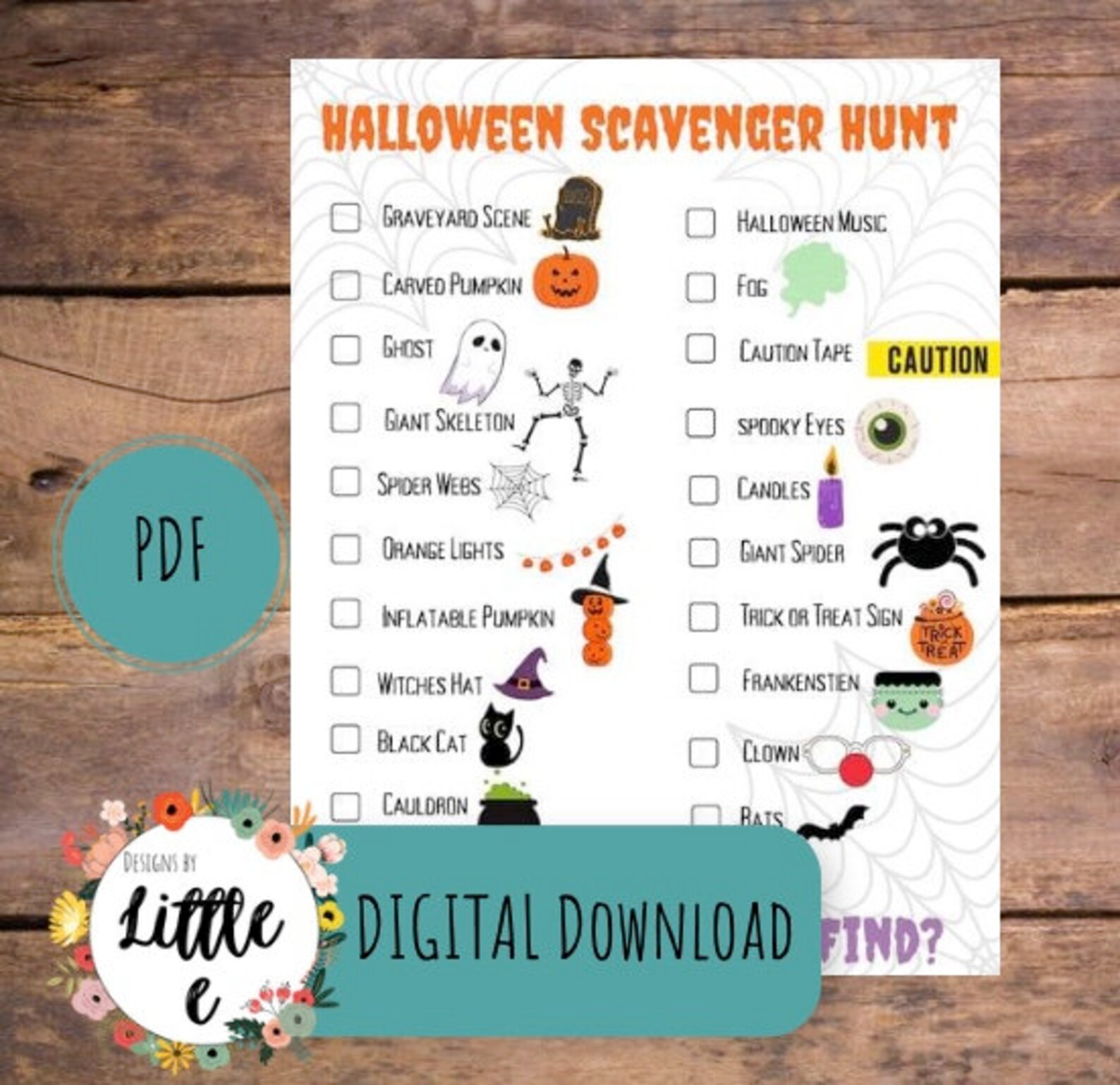 Halloween Scavenger Hunt for Kids Scavenger Hunt Birthday - Etsy