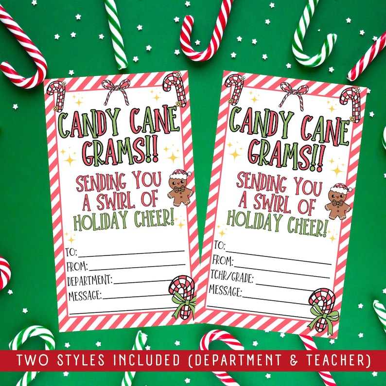 Candy Cane Gram Tags (digital Download) - Etsy