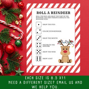 Roll a Snowman, Gingerbread Man, Reindeer Dice Game (digital Download ...