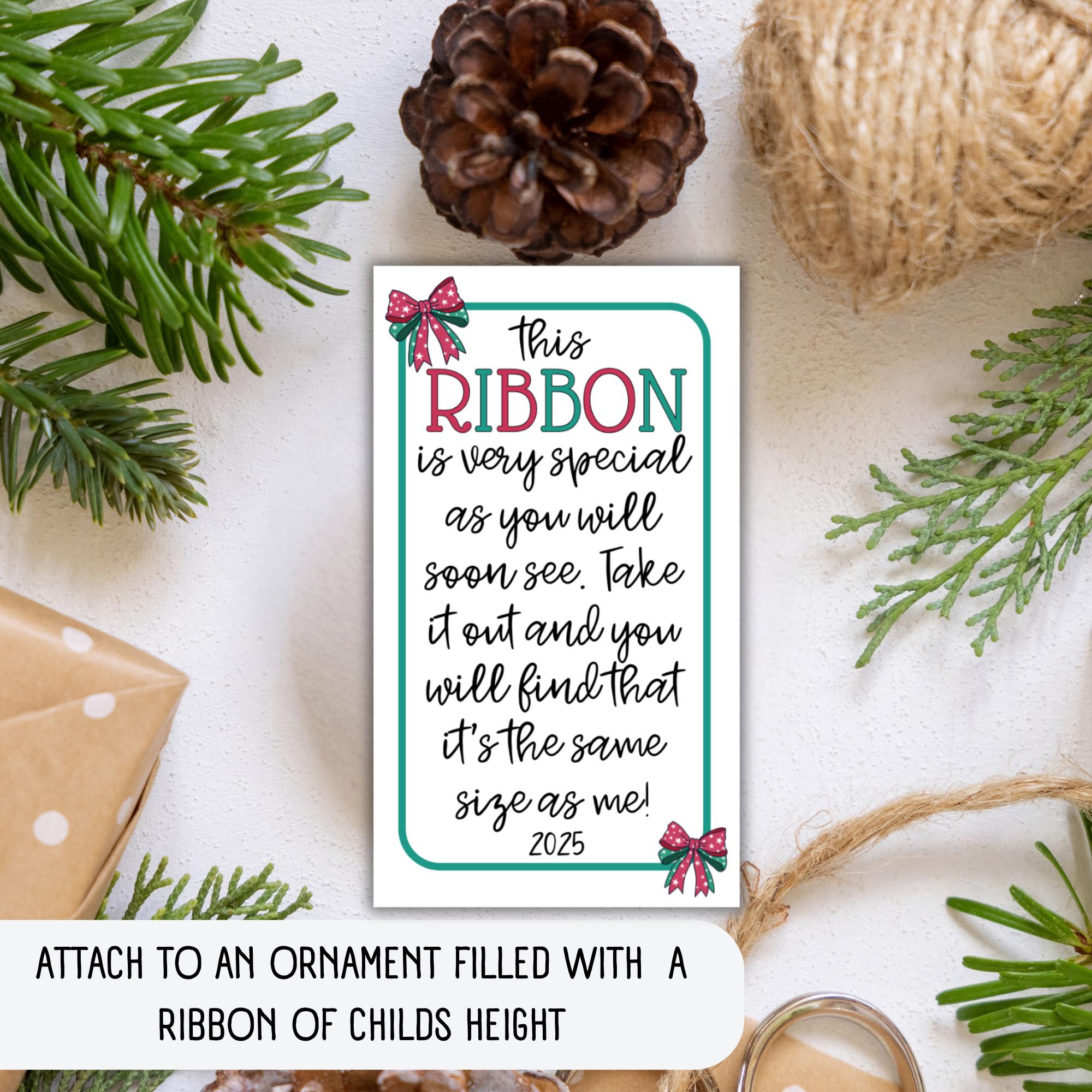 Printable Ribbon Height Ornament Tag: Keepsake Gift (digital Download ...