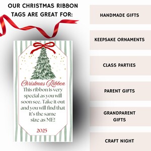 Editable Christmas Ornament Tag: Ribbon Height Keepsake (digital ...