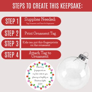 Fingerprint Christmas Ornament Tag: Kids Class Craft (digital Download ...