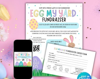 Easter Egg My Yard Fundraiser Flyer, Editable Easter Event Marketing ...