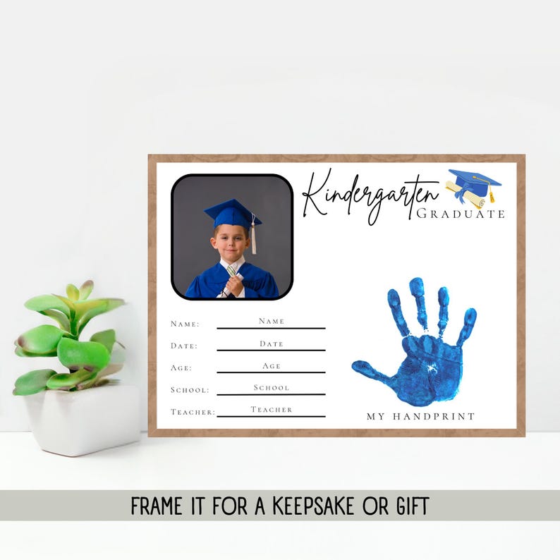 Kindergarten Graduation Keepsake: Handprint Art (digital Download) - Etsy