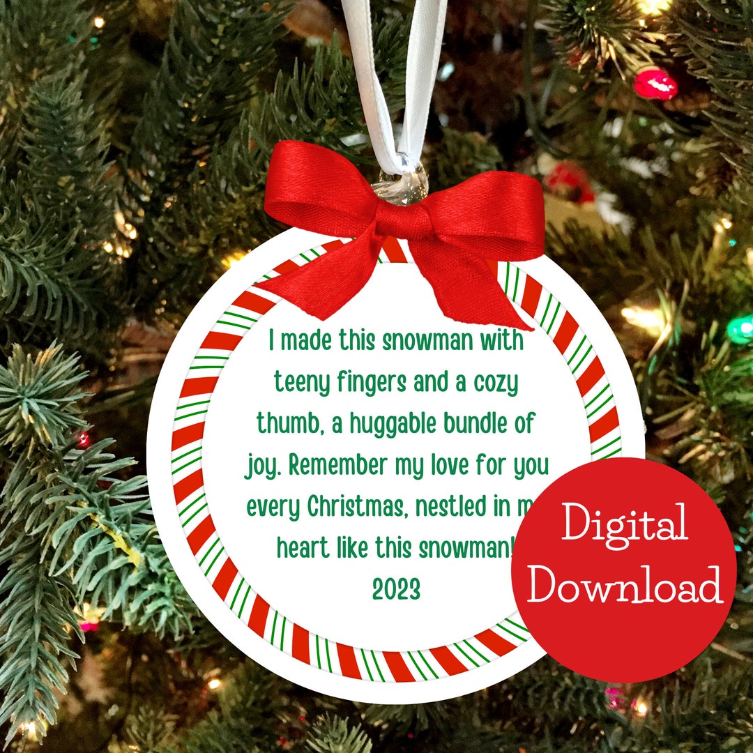 Snowman Christmas Ornament Tag Christmas Class Craft Tag - Etsy