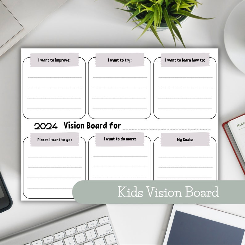 Family Vision Board Printable: Goal Setting for Kids (digital Download ...