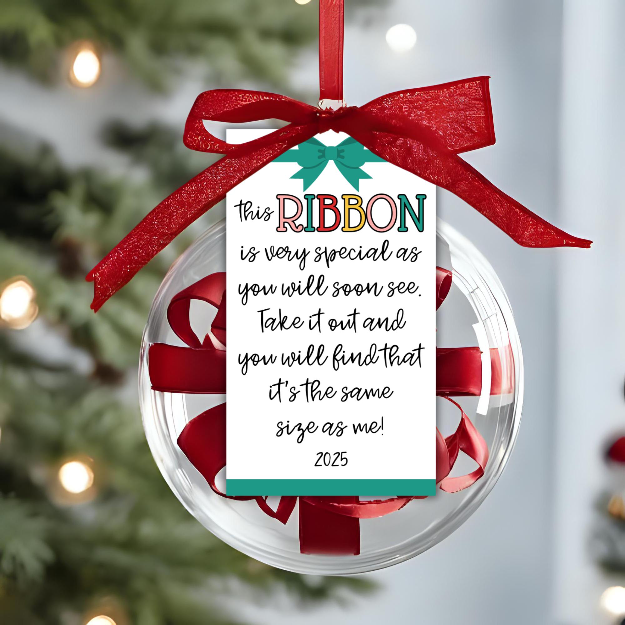 Height Ribbon Ornament, Height Ornament Tag, Height Ribbon Keepsake ...