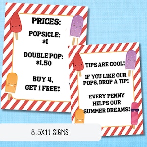 Popsicle Stand Printable Signs & Banner: Editable Canva Templates ...