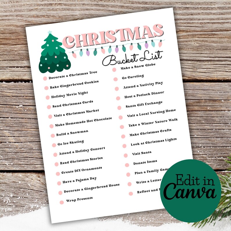 Christmas Bucket List, Christmas Movie Bucket List, Christmas Countdown ...