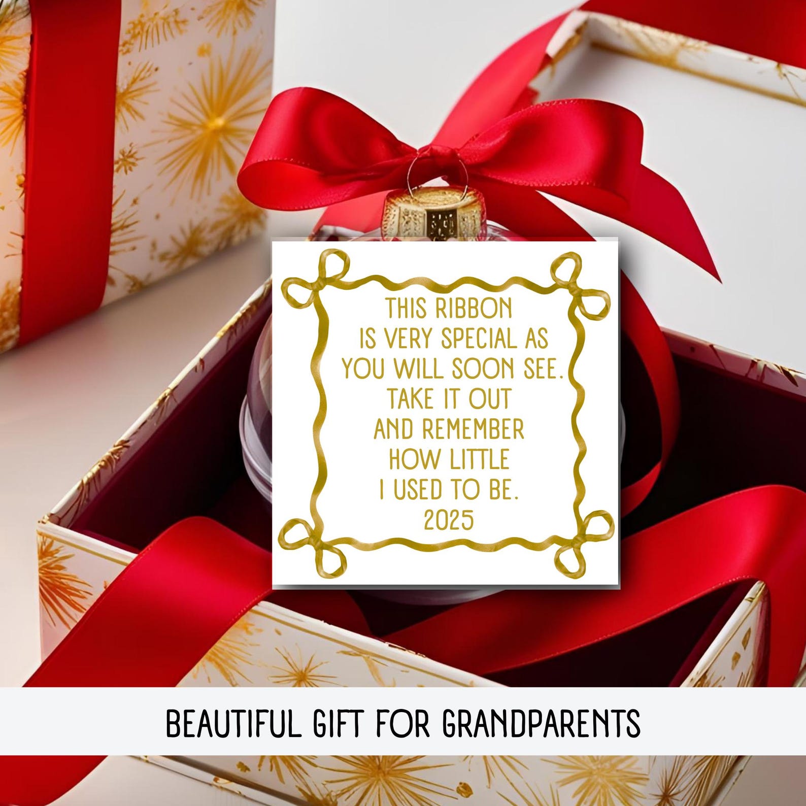 Ribbon Height Ornament Tag, Keepsake Gift (printable) - Etsy