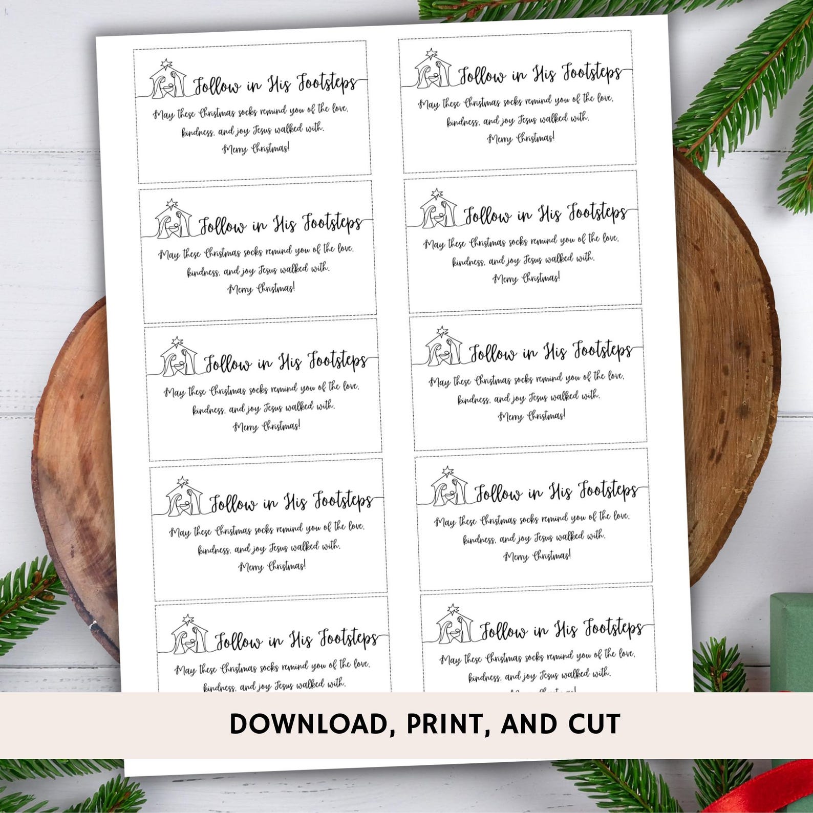 Christmas Sock Tag, Teacher Gift Label (digital Download) - Etsy
