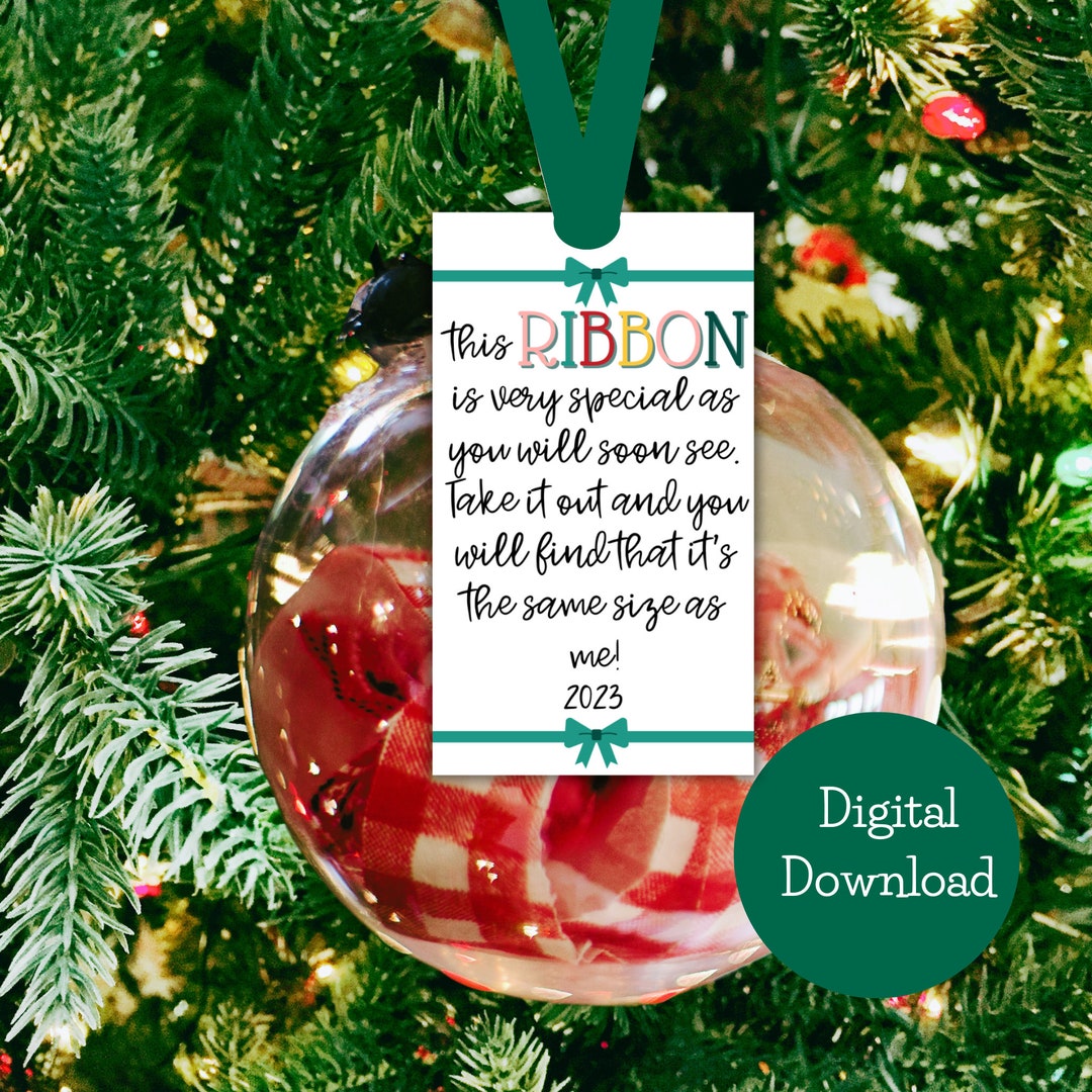 Ribbon, Tag, Same Size as Me, Ribbon Ornament, Height Ornament Tag ...