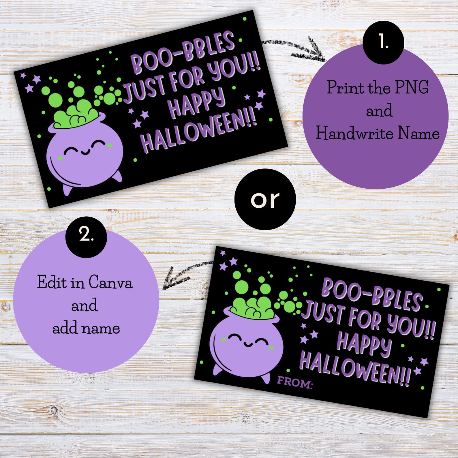 Editable Halloween Bubble Gift Tags: Class Party Favors (digital ...