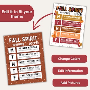 Fall Spirit Week, Halloween Spirit, Winter Spirit Week, Halloween ...