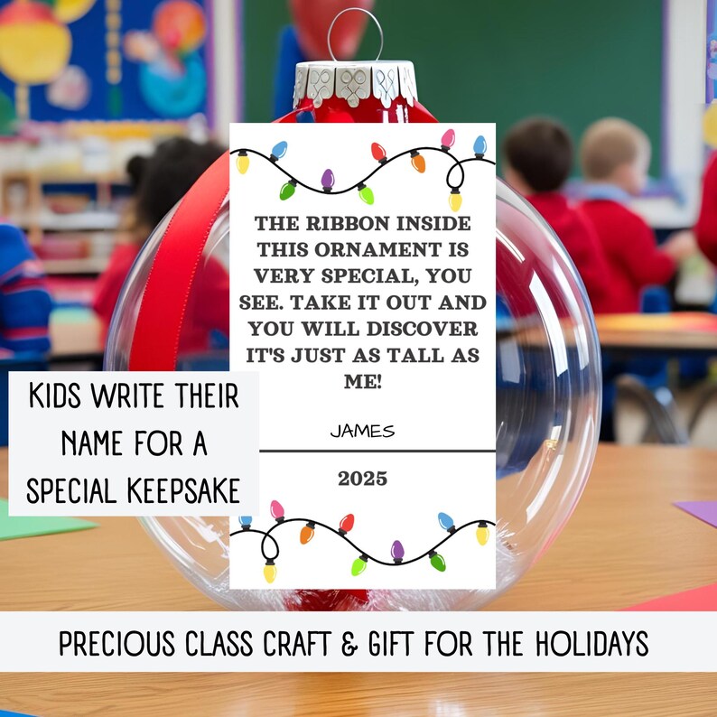 Height Tag: Ribbon Ornament Keepsake (digital Download) - Etsy