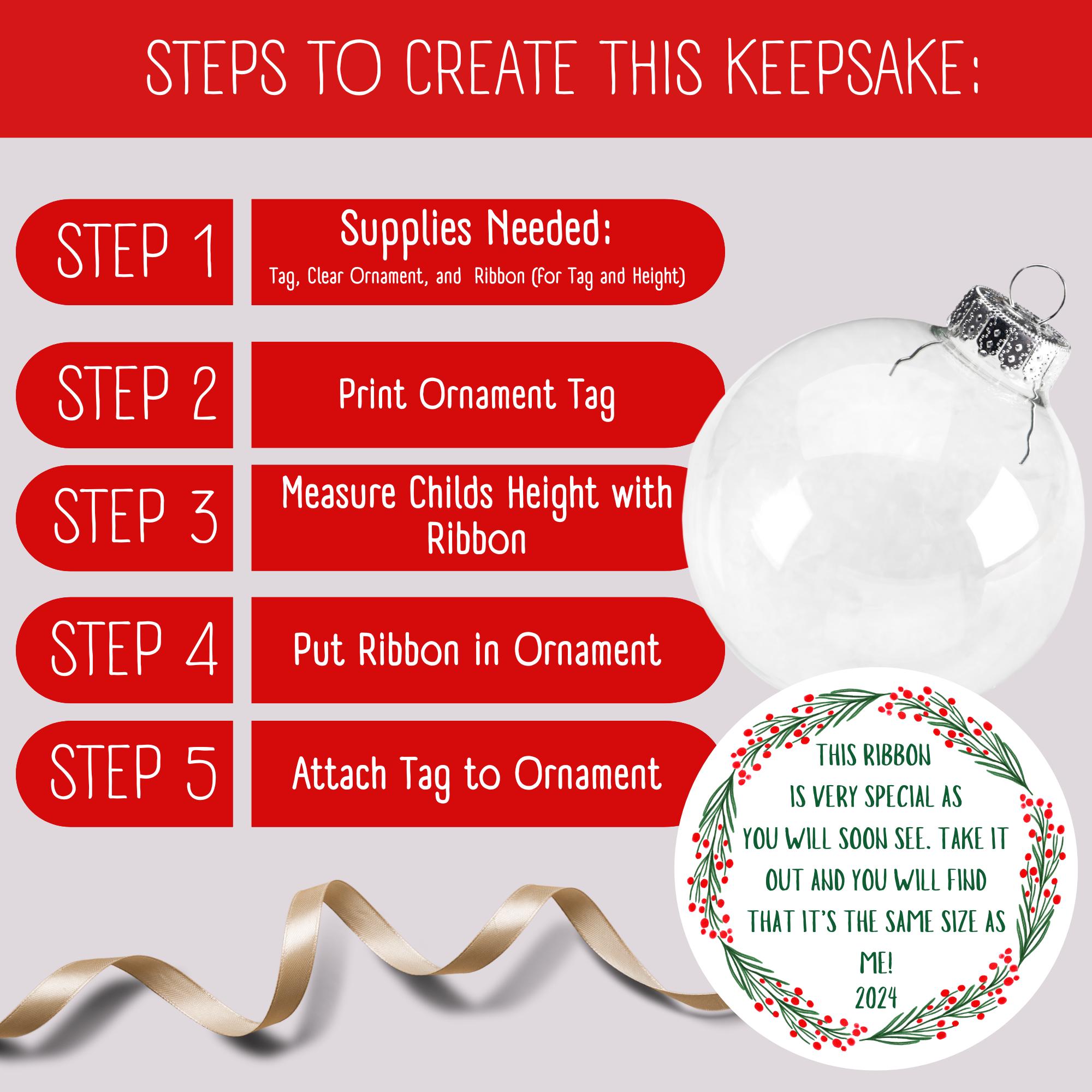 Custom Ribbon Ornament Tag: Height Keepsake (digital Download) - Etsy