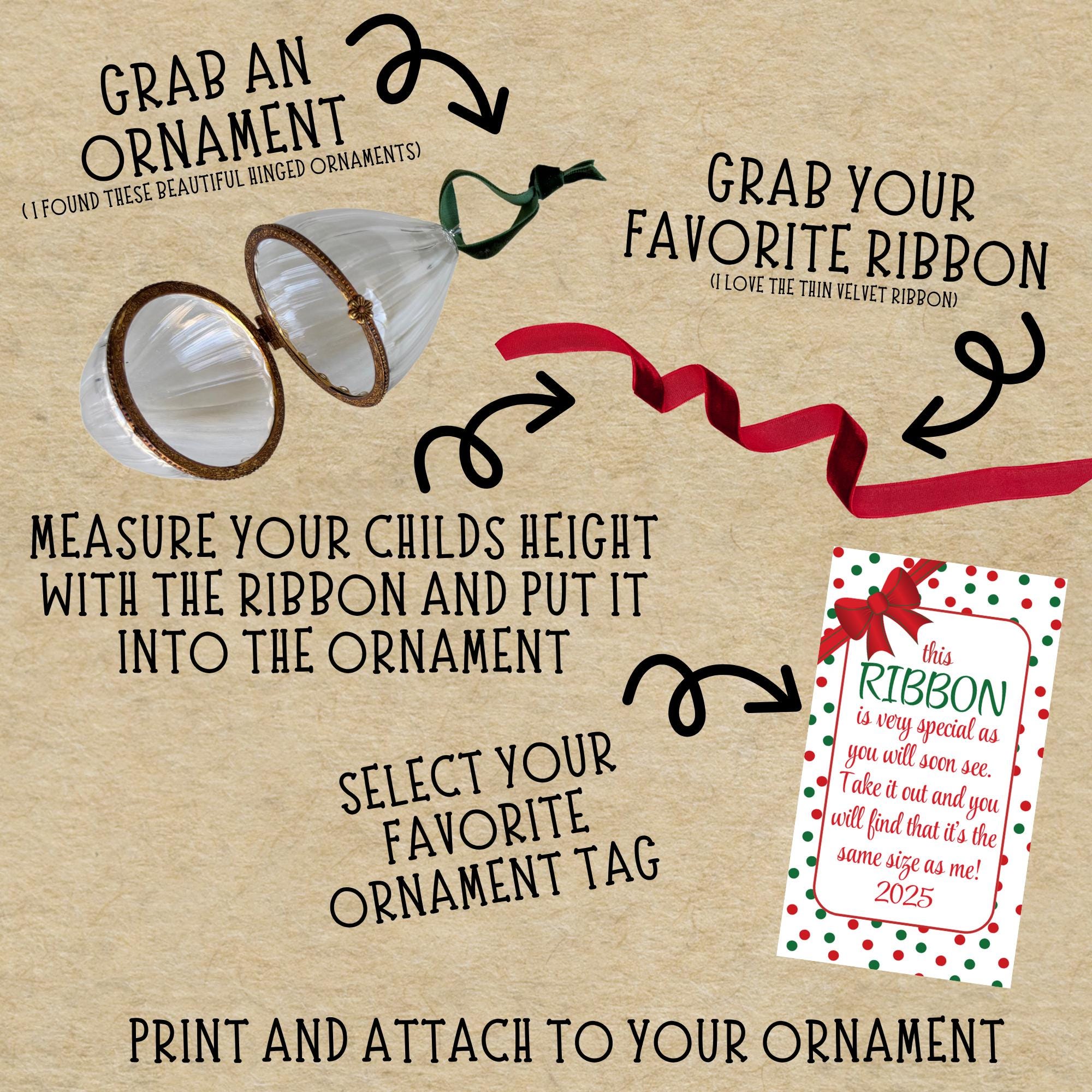 Height Keepsake Ornament Tag: Ribbon Growth Tracker - Etsy