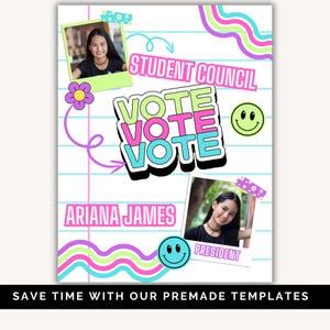 Student Council Voting Flyer Templates: Editable Campaign Poster (canva ...