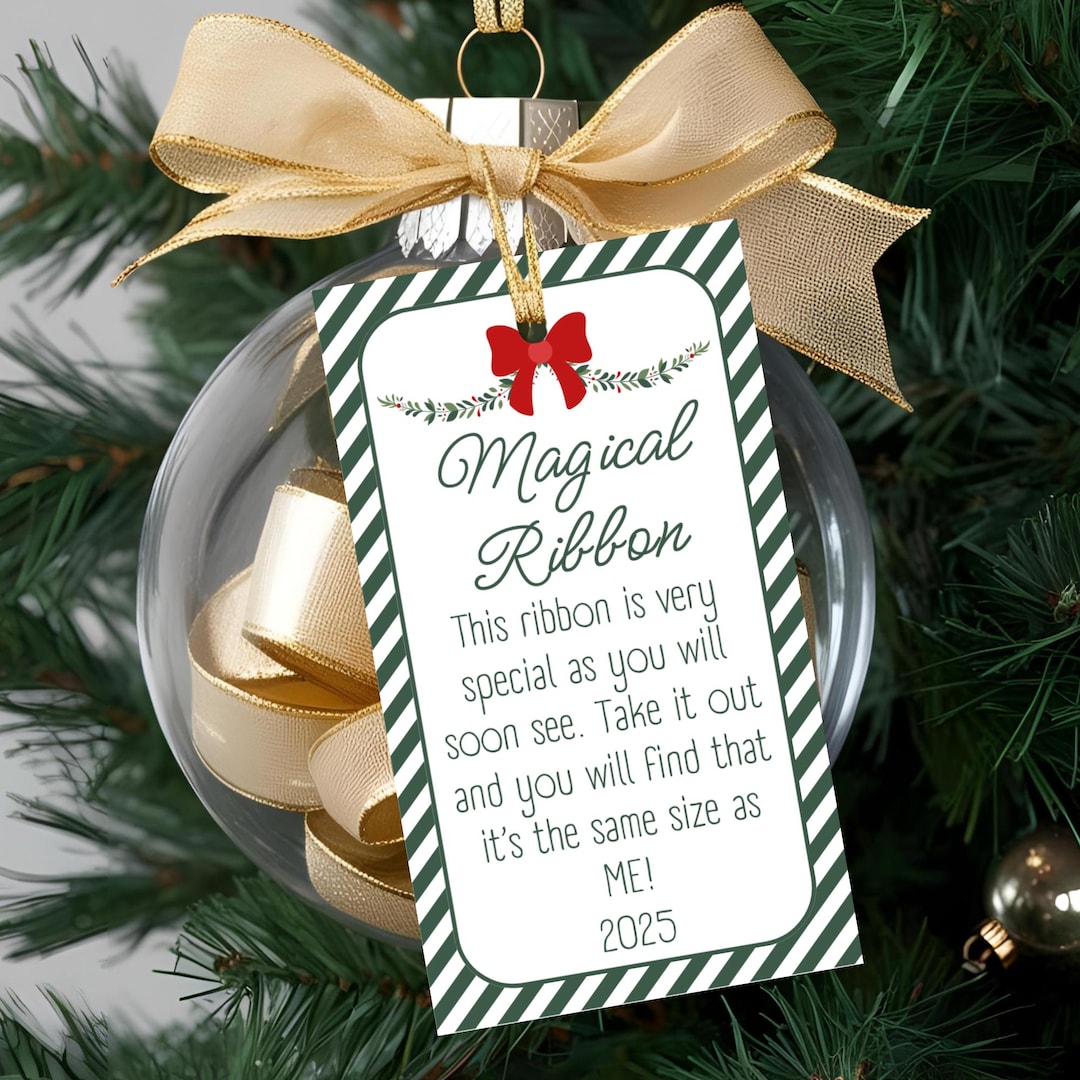 Height Keepsake Ornament Tag: Ribbon Growth Tracker (digital Download ...