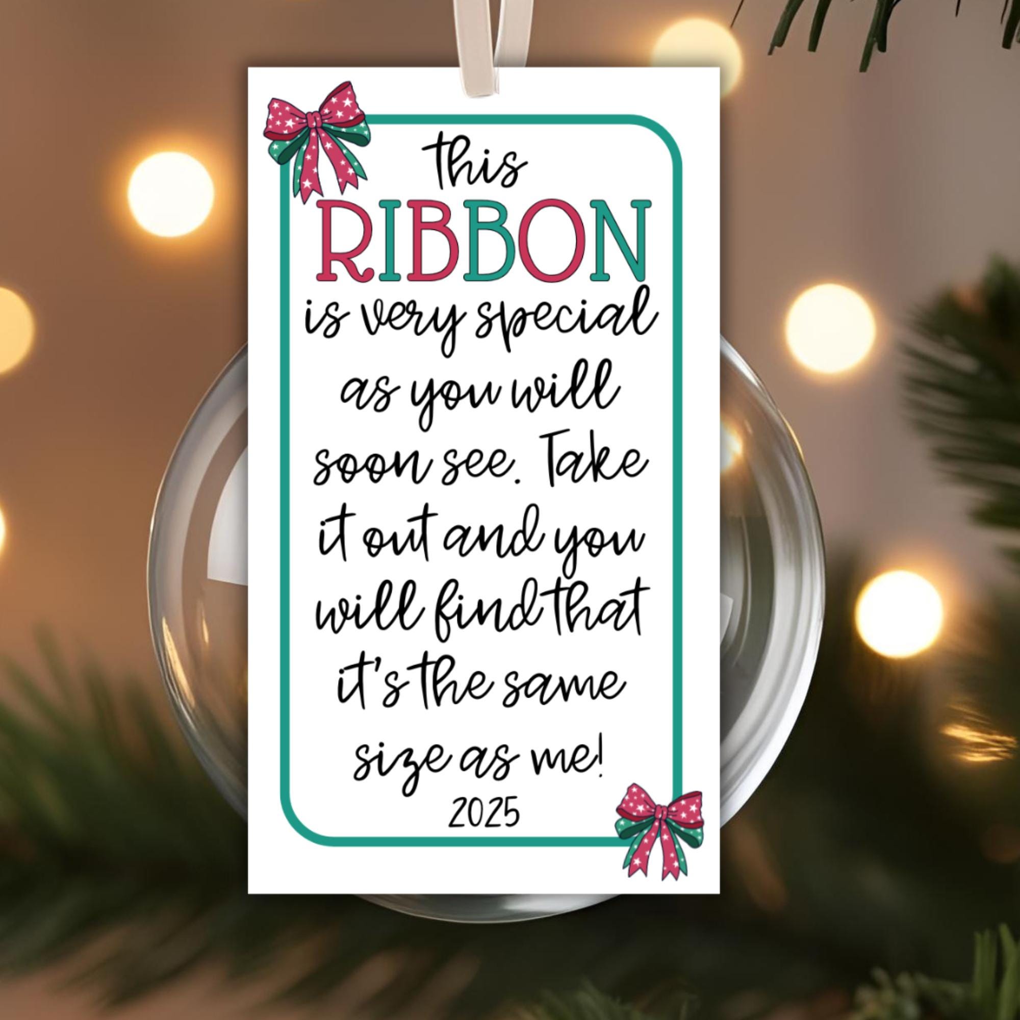 Printable Ribbon Height Ornament Tag: Keepsake Gift (digital Download ...