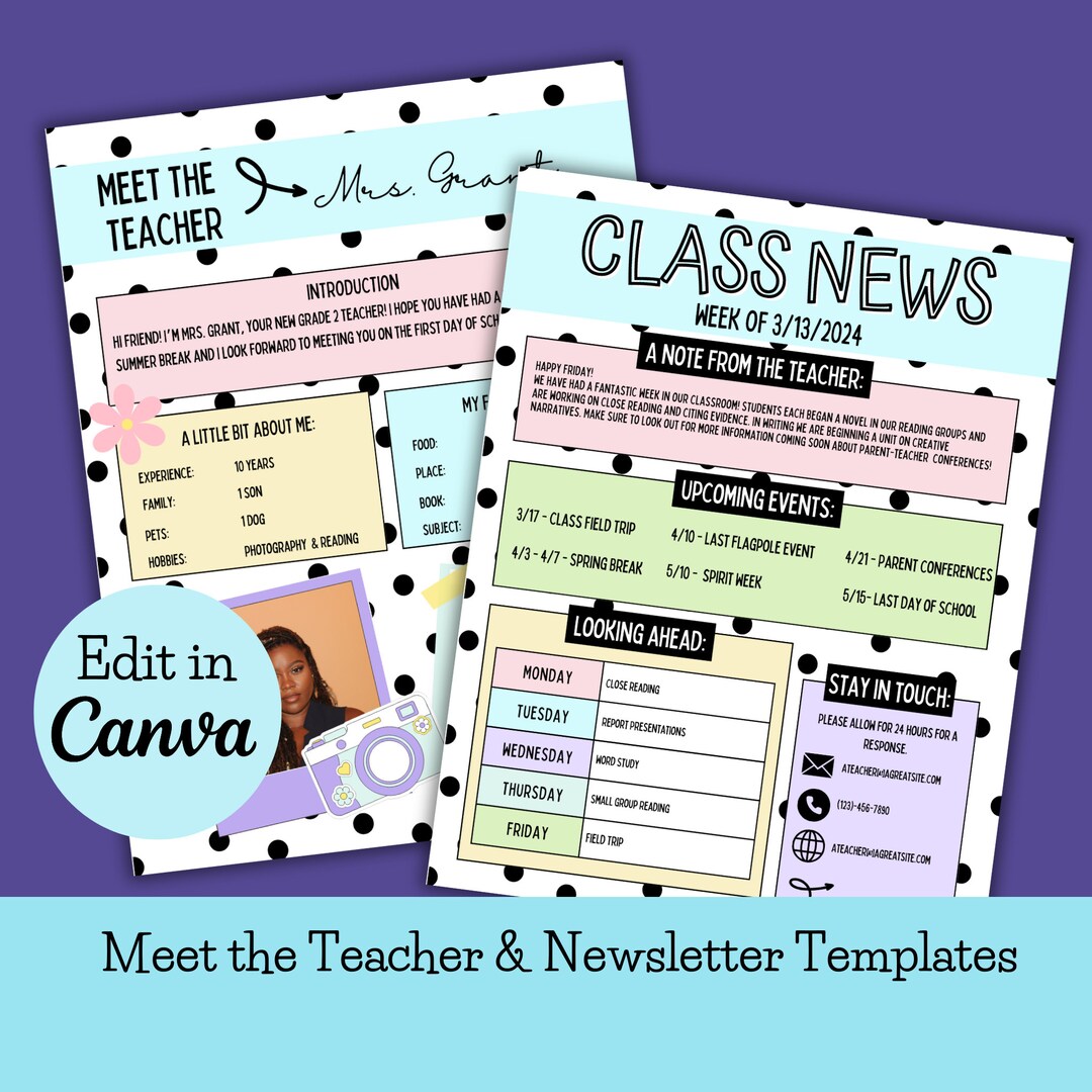 Meet the Teacher, Meet the Teacher Template Editable, Meet the Teacher ...