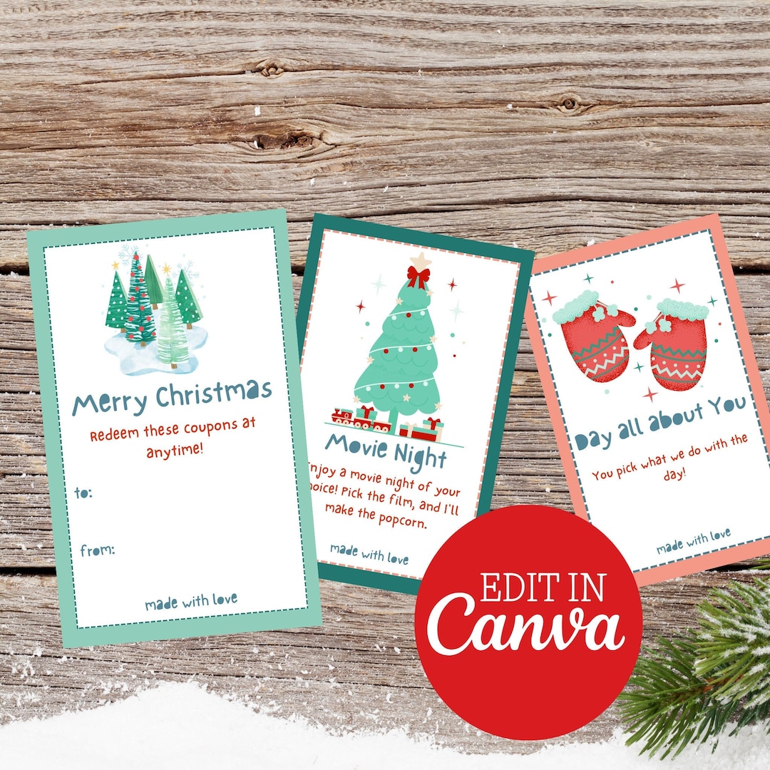 Editable Christmas Coupons, Coupons, Kids Coupons, Christmas Handmade ...