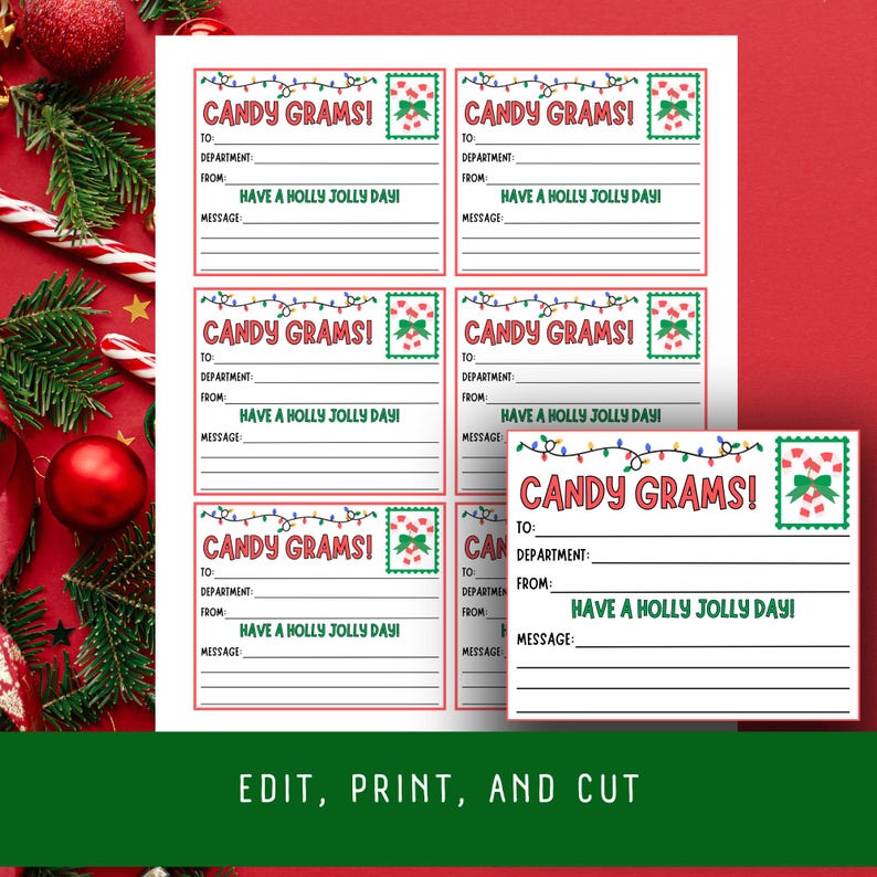 Candy Grams Printable: Editable Canva Template (digital Download) - Etsy
