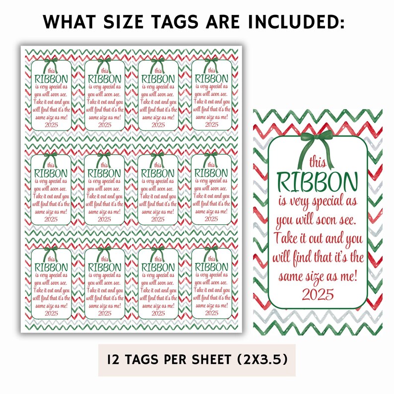 Ribbon Height Keepsake Ornament Tag - Etsy