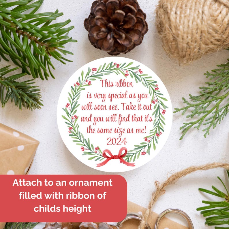 Ribbon, Tag, Same Size as Me, Ribbon Ornament, Height Ornament Tag ...