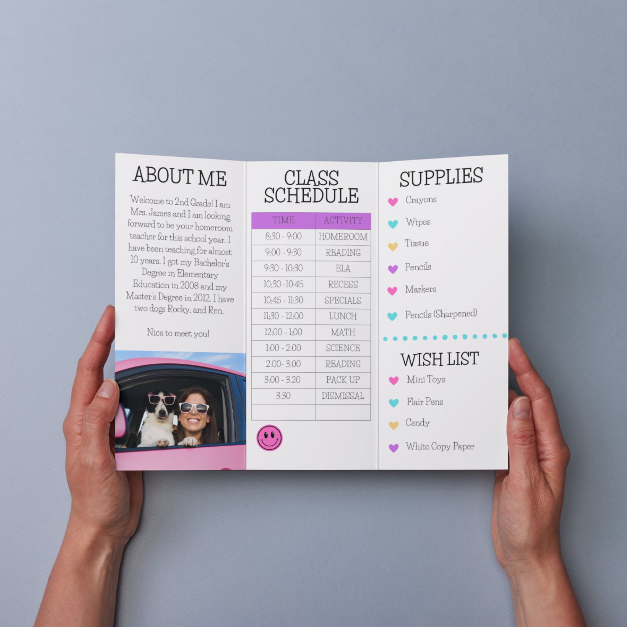 Meet the Teacher Brochure, Open House, Kindergarten, Open House ...