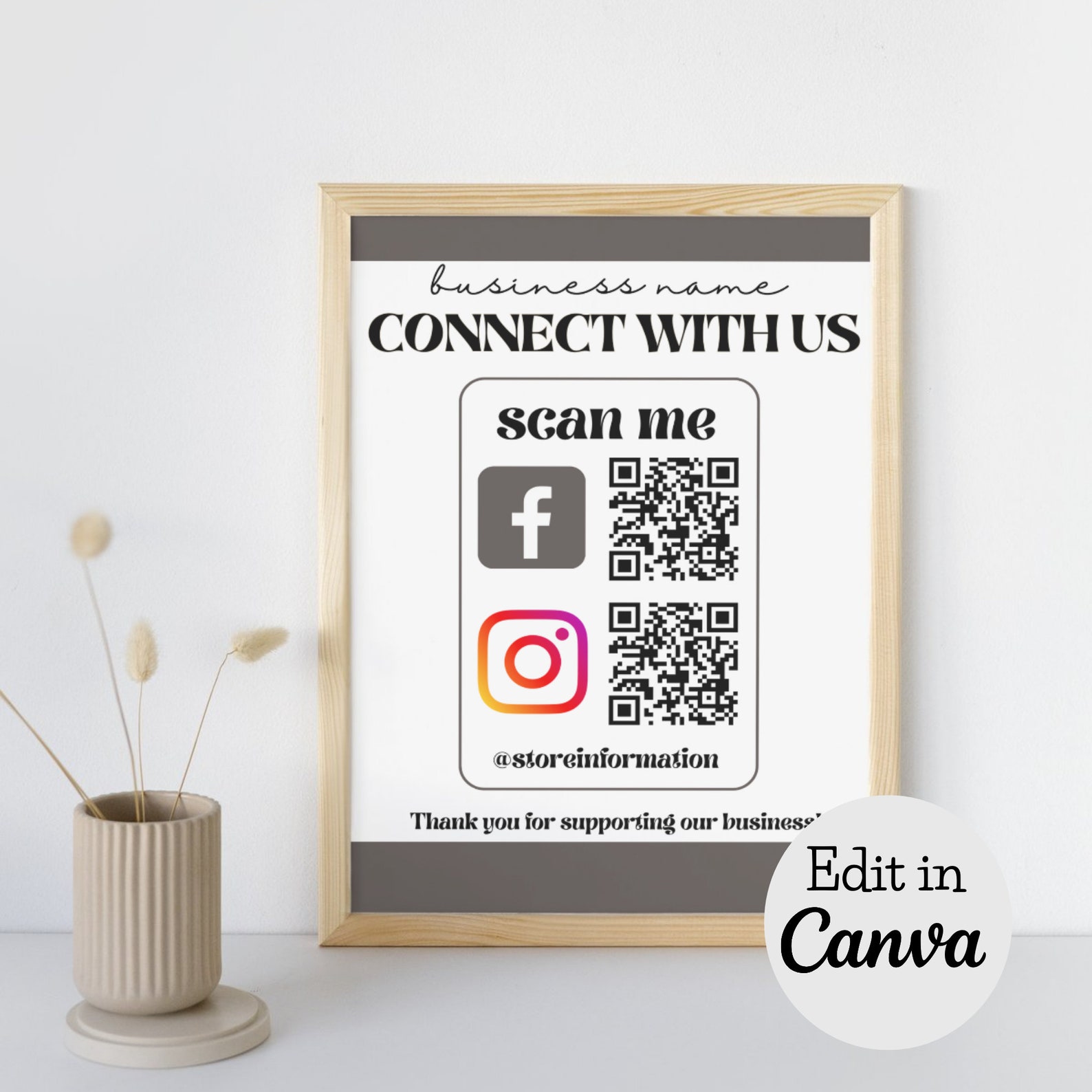 Personalized QR Code Sign Template: Scan to Pay, Canva Editable ...