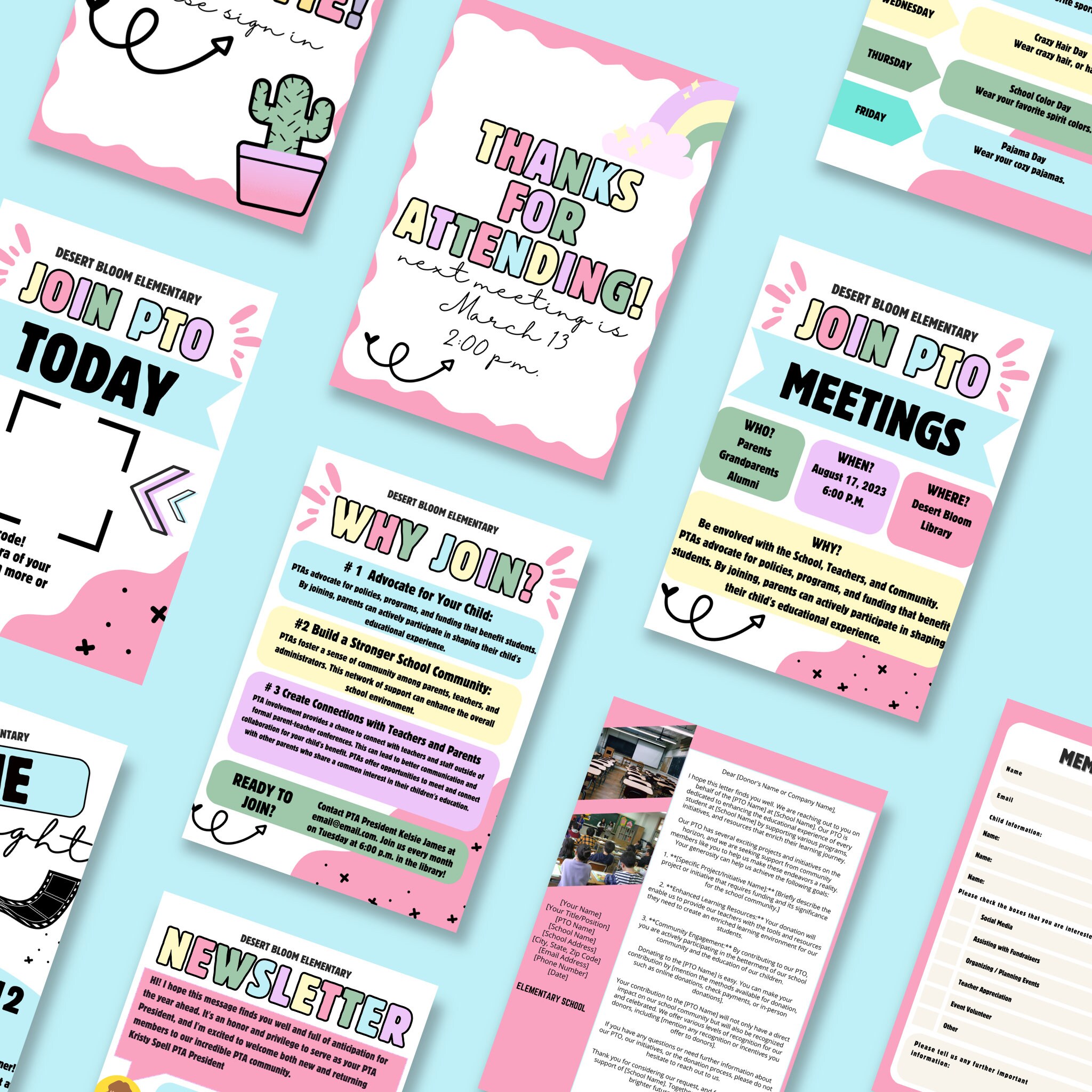 Editable PTA Flyer Templates: Canva Design (digital Download) - Etsy UK