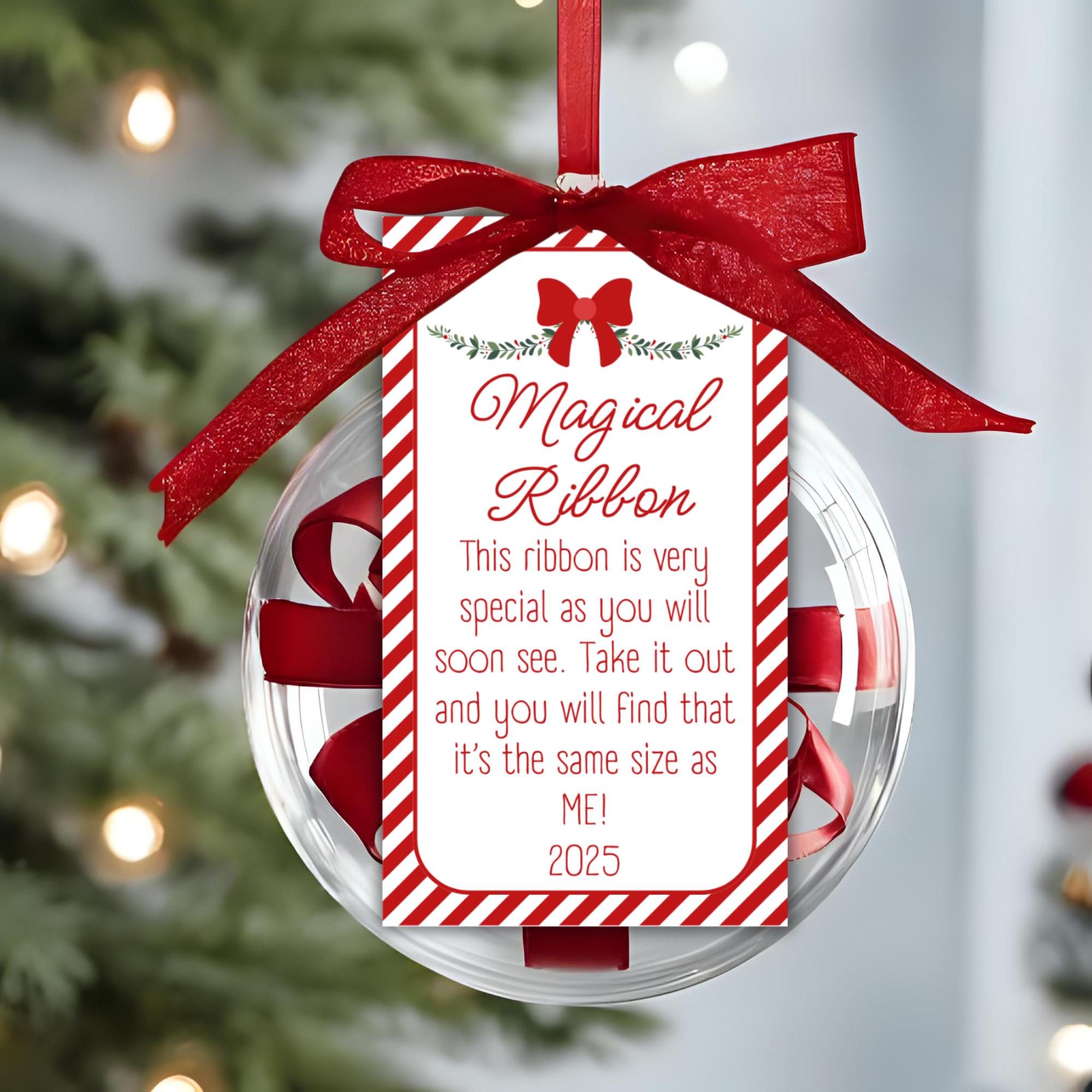 Height Keepsake Ornament Tag: Ribbon Growth Tracker (digital Download ...