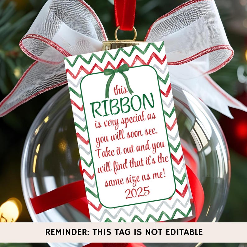 Ribbon Height Keepsake Ornament Tag - Etsy