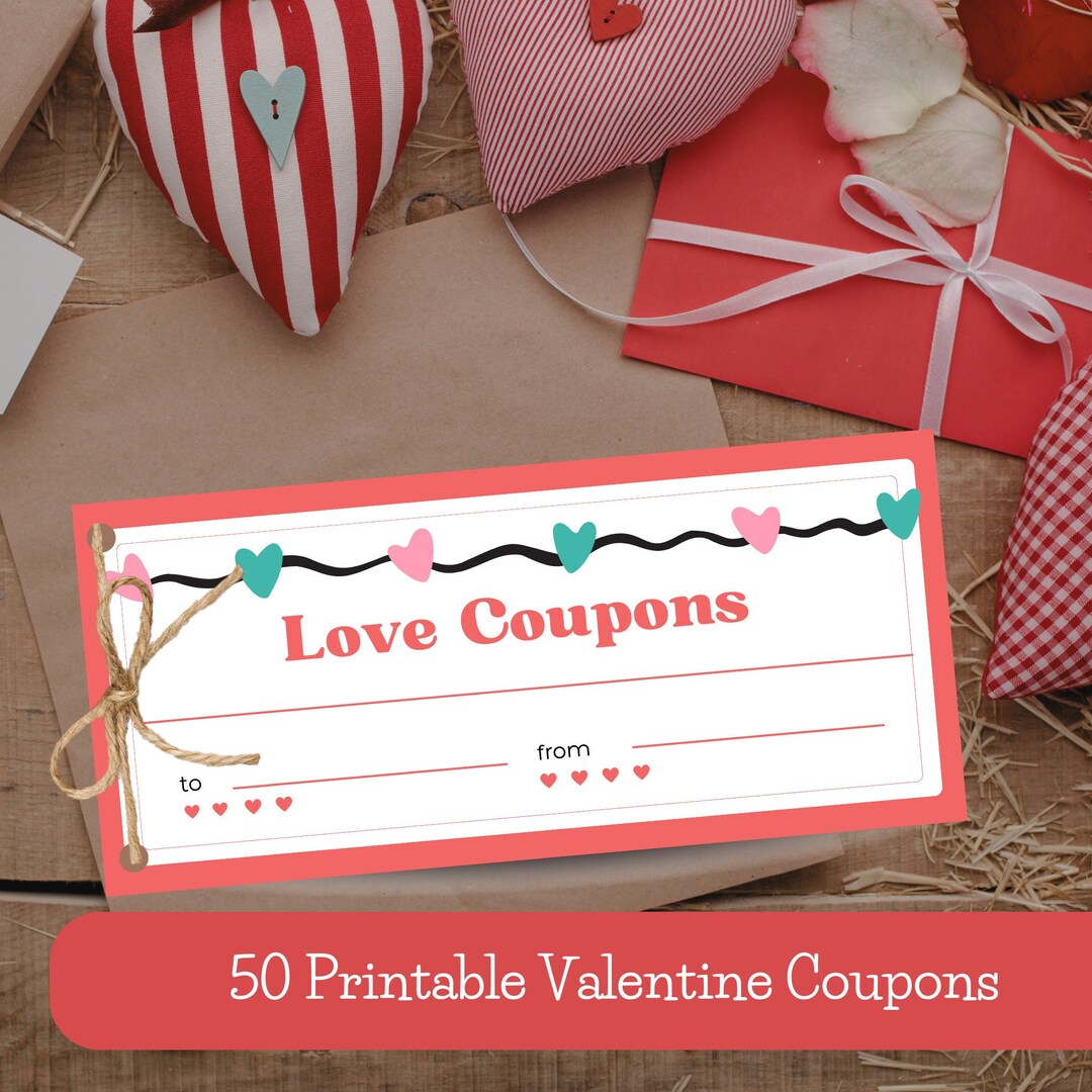 Editable Kids Valentine Coupon,valentines Day Coupons,valentine ...