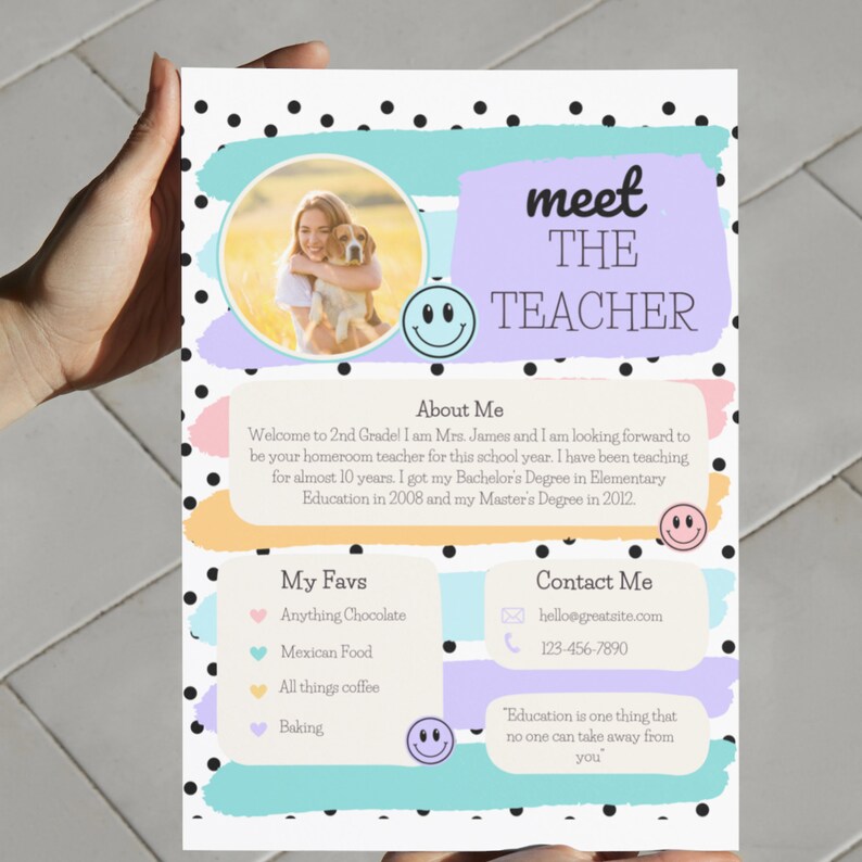 Meet the Teacher PDF, Template, Back to School Flyer,editable Teacher ...