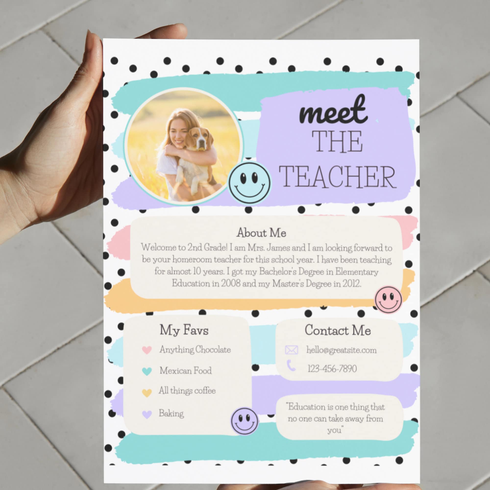 Meet the Teacher PDF, Template, Back to School Flyer,editable Teacher ...