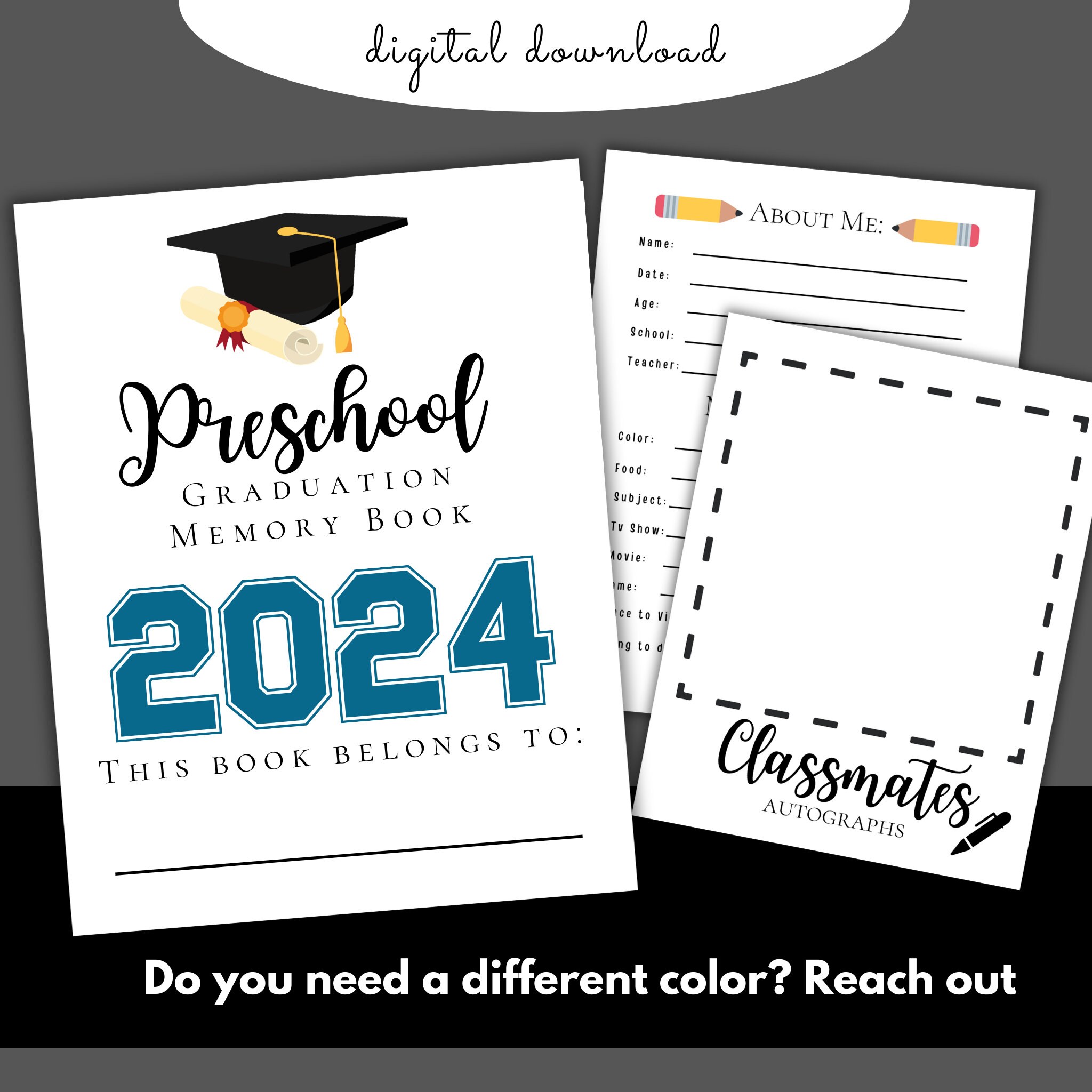 Preschool Graduation Memory Book, Preschool Graduation, Memory Book ...