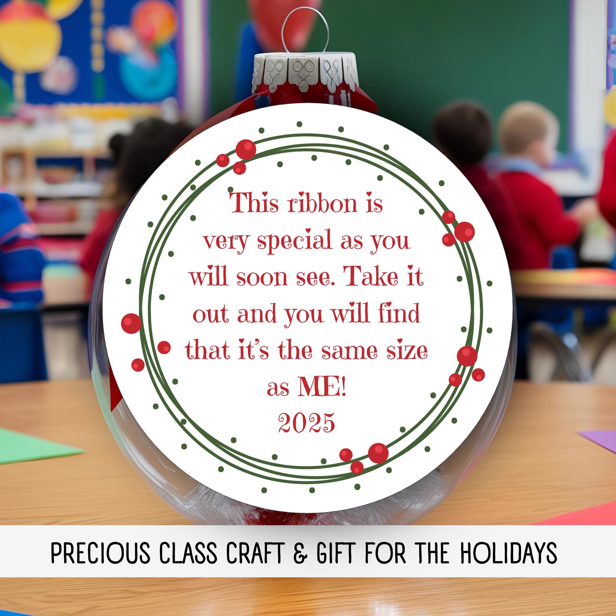 Height Keepsake Ornament Tag: Ribbon Growth Tracker (digital Download ...