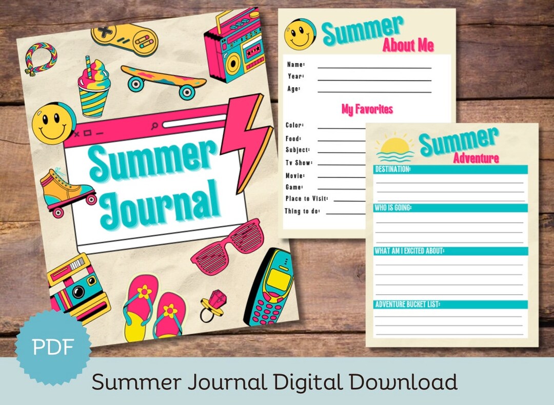 Kids Summer Journal: Adventure Notes, Reading Logs (digital Download ...