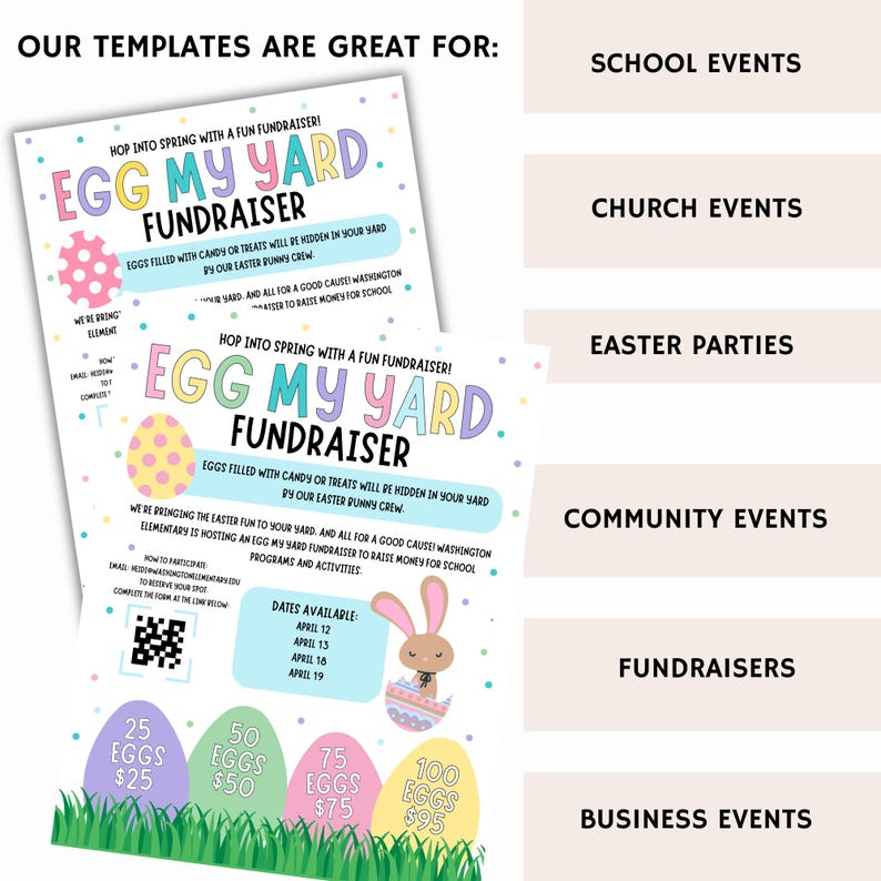Easter Egg My Yard Flyer: Church, PTO Fundraiser (canva Template) - Etsy