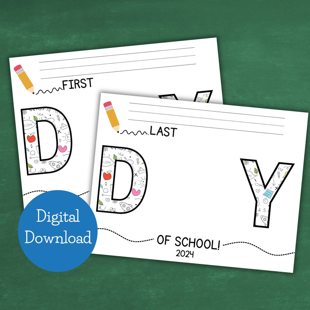 First & Last Day Handprint Art: School Keepsake (digital Download) - Etsy