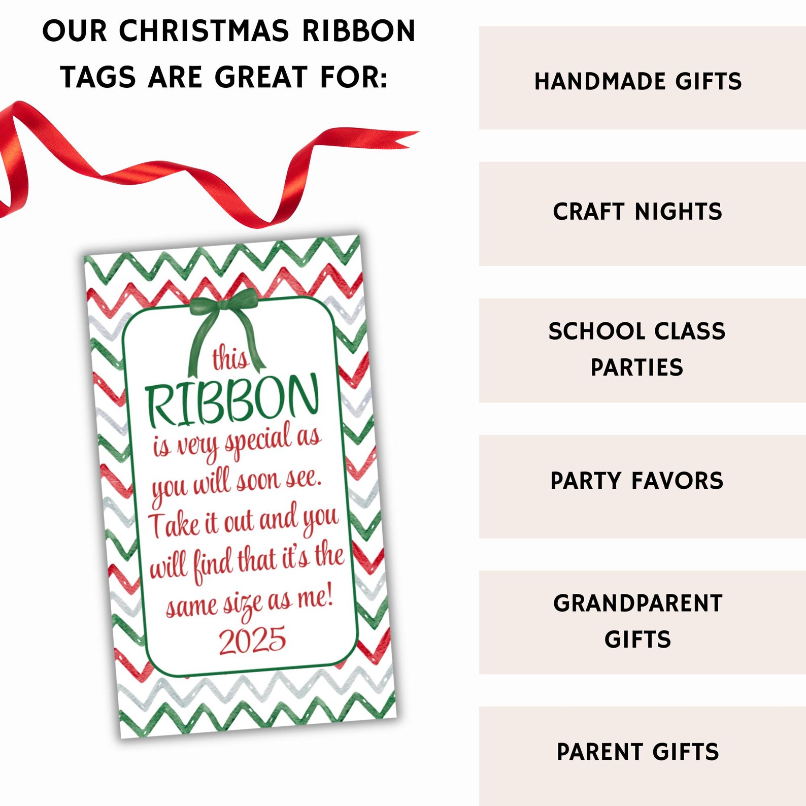 Ribbon Height Keepsake Ornament Tag - Etsy